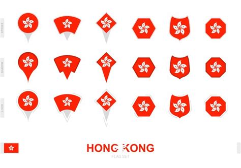 Premium Vector Collection Of The Hong Kong Flag In Different Shapes
