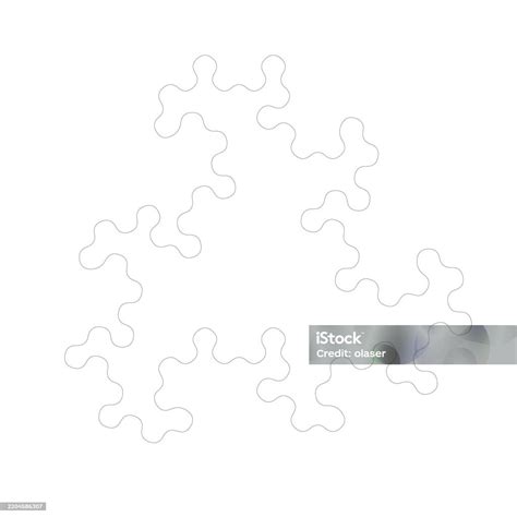 독특하고 복잡한 퍼즐 조각 디자인으로 시각적으로 매력적인 패턴을 만드는 일련의 맞물리는 모양이 특징입니다 개요는 명확하고 명확하여 호기심과 관심을 불러일으킵니다 기하 도형에