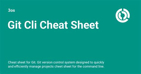 Git Cli Cheat Sheet 3os
