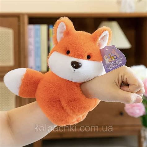 Плюшева лисиця лисичка Fox браслет на руку мяка іграшка тренд тиктоку