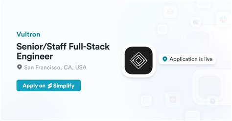 Seniorstaff Full Stack Engineer Vultron Simplify Jobs