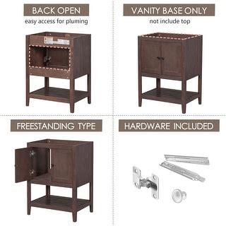 24 Bathroom Vanity Base Without Sink With Doors And Open Shelf Bed