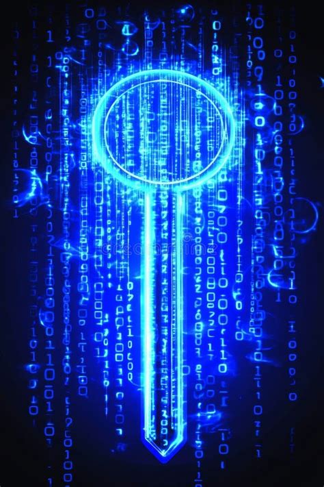 Illuminated Key Symbol Of Digital Opportunity And Access Data Streams