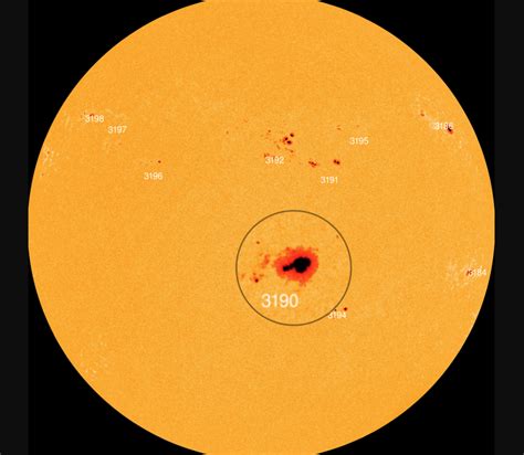 The Big Wobble AR3190 The Biggest Sunspot In Years And Visible To