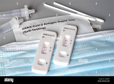 Two Sars Cov 2 Antigen Rapid Tests Self Testing Kits That Showing Positive Results On