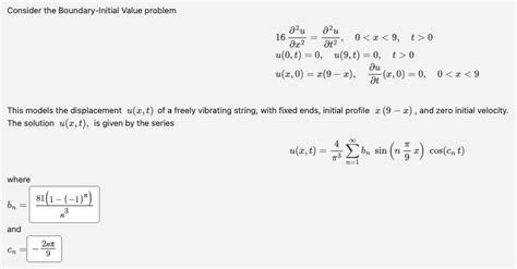 Solved Consider The Boundary Initial Value Problem