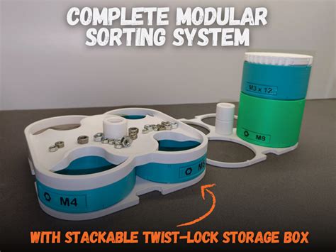 free 3d file complete modular sorting system with stackable twist lock