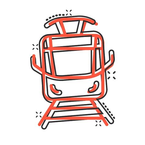 만화 스타일의 지하철 아이콘 격리 된 흰색 배경에 기차 지하철 만화 벡터 일러스트 레이 션 철도 화물 시작 효과 비즈니스 개념