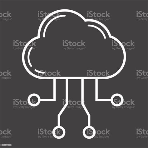 클라우드 컴퓨팅 라인 아이콘 서 장 훈과 개발 클라우드 기호 벡터 그래픽 검정색 배경 Eps 10에 선형 패턴 개념에 대한 스톡 벡터 아트 및 기타 이미지 Istock
