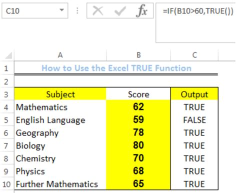 How To Use The Excel True Function