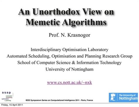 An Unorthodox View On Memetic Algorithms Pdf Programming Languages