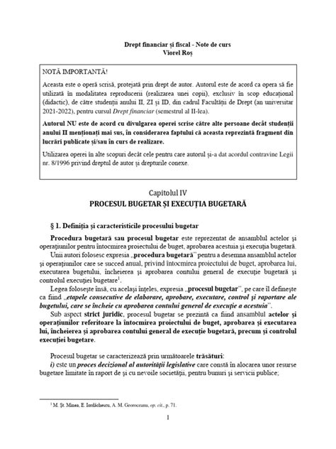 Cursul Nr 4 Procesul Bugetar Si Executia Bugetara Pdf