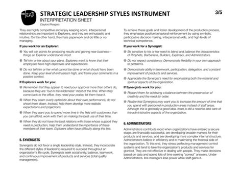 Strategic Leadership Styles Instrument Ppt