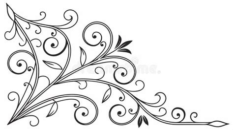 Decorative Swirling Corner Flourish Floral Design Element Vector Design Generative Ai Stock