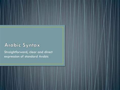PPT Arabic Syntax PowerPoint Presentation Free Download ID