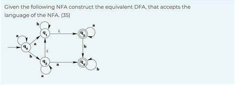 solved given the following nfa construct the equivalent dfa