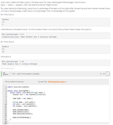 solved given main define the team class in file