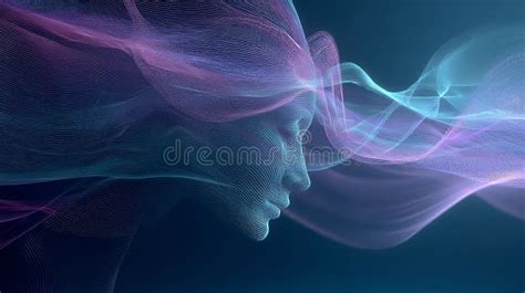 An Abstract Visualization Of An Ai Neural Network Forming A Human Face With Glowing Colorful