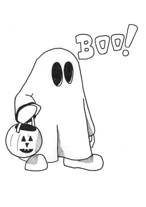 Раскраски Привидение Каспер Раскраска Привидение с тыквой Раскрашивать онлайн Грустное