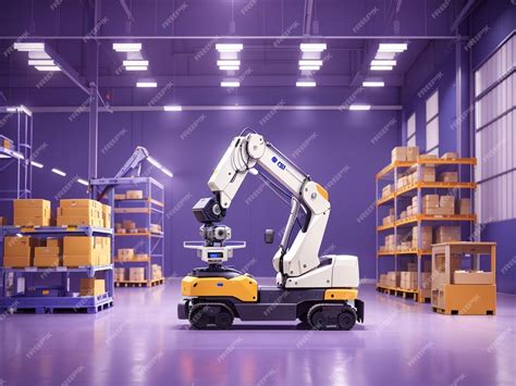 Premium Ai Image Revolutionizing Efficiency Automation With Agv And Robotic Arm In Smart