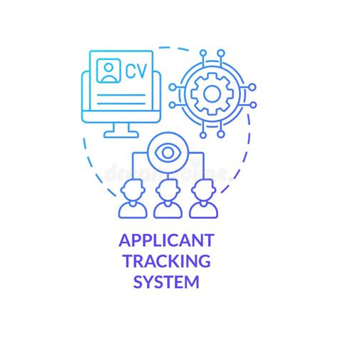 Applicant Tracking System Blue Gradient Concept Icon Stock Vector Illustration Of Machine