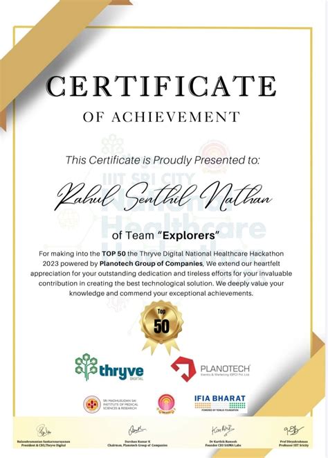 Hackathon Healthtechinnovation Teamexplorers Rahul S