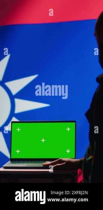 Vertical Video Taiwan Liberation Insurgent Using Radar On Green Screen