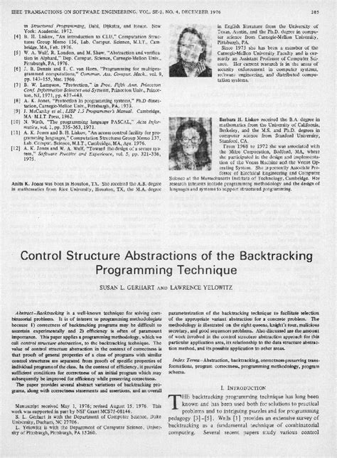 Pdf Control Structure Abstractions Of The Backtracking Programming Technique