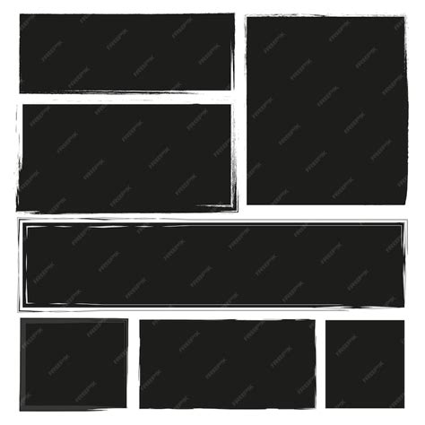 Premium Vector Grunge Style Set Of Square And Rectangle Shapes Vector Illustration Eps 10