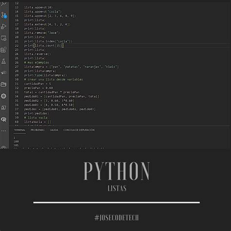 Programando Estructura De Datos Listas Con Python 👇 Facebook