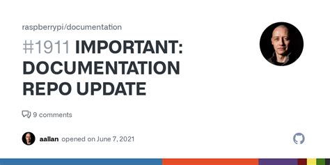 Important Documentation Repo Update · Issue 1911 · Raspberrypi