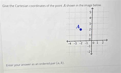 give the cartesian coordinates of the point a shown in the image below