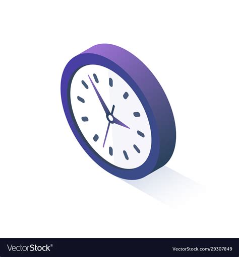 Isometric Clock Royalty Free Vector Image VectorStock
