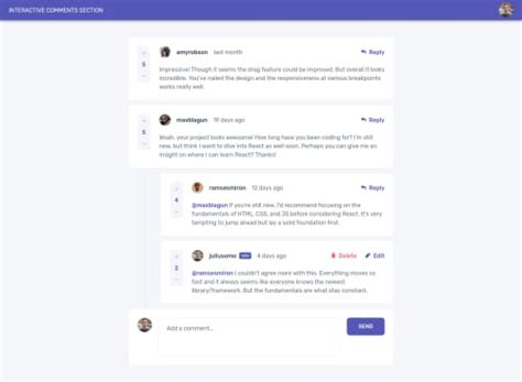Interactive Comments Section Using React Mui Coding Challenge Solution