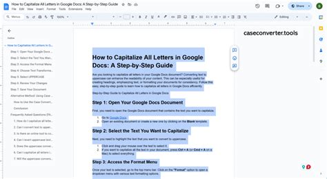How To Capitalize All Letters In Google Docs A Step By Step Guide