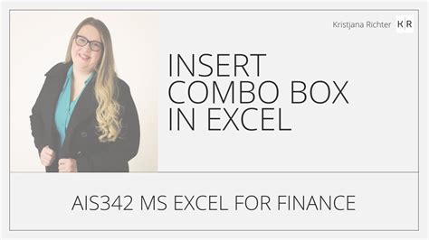 How To Insert A Combo Box Into Excel Youtube