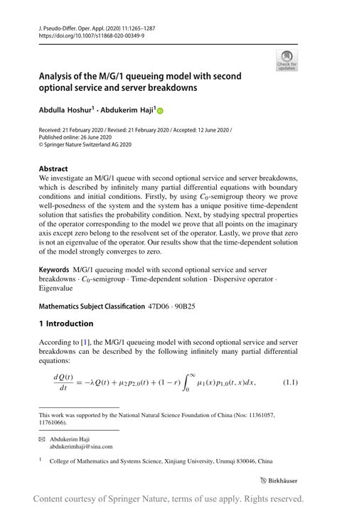 Analysis Of The Mg1 Queueing Model With Second Optional Service And