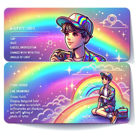 무지개 홀로그램 효과 빛의 각도에 따라 변하는 명함 🌈