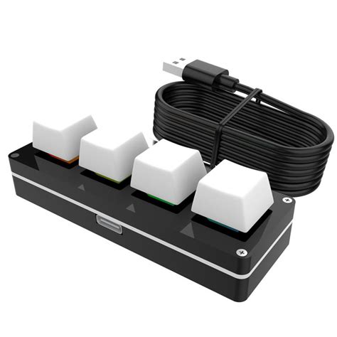 Red Switch RGB Macro Custom Gaming Keyboard Knob 3 Key 1 Knob 4 Keys