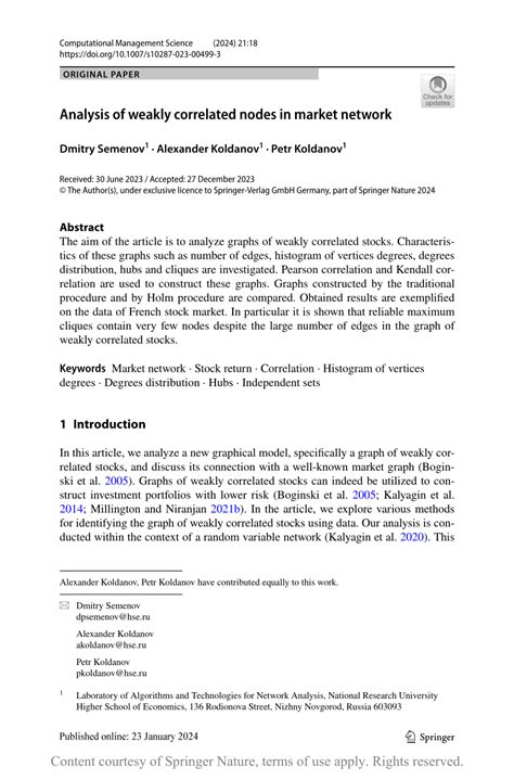 Analysis Of Weakly Correlated Nodes In Market Network