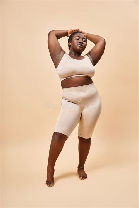 Plus Size African American Model In Stock Image Image Of Lingerie Trendy