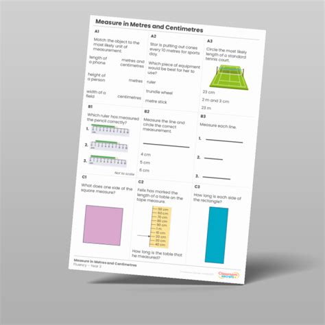 Year 3 Measure In Metres And Centimetres Fluency Matrix Resource Classroom Secrets