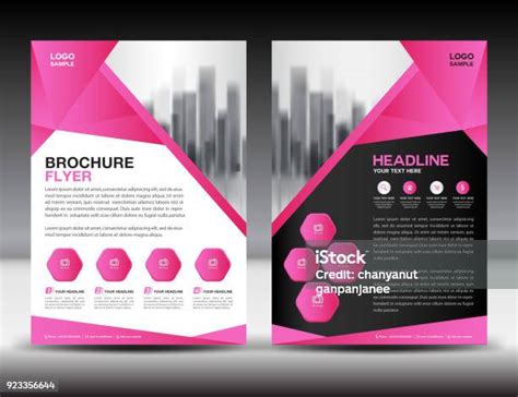 비즈니스 브로슈어 전단지 서식 파일 벡터 일러스트 레이 션 핑크 커버 디자인 연례 보고서 표지 잡지 광고 광고 기업 레이아웃 회사 프로필 뉴스 레터 신문 메디아 책 소책자