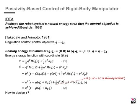Passivity Based Control Of Rigid Body Manipulator Ppt
