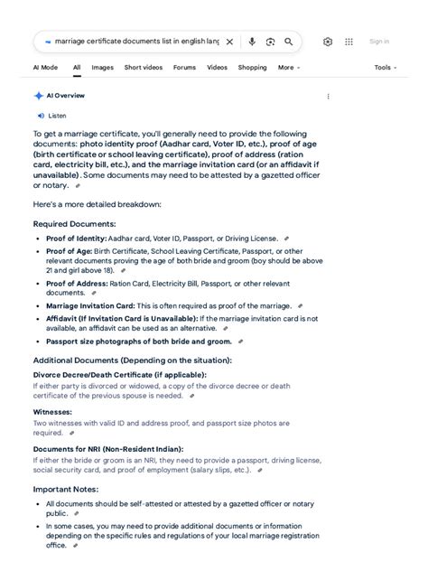 Marriage Certificate Document Requirements Pdf