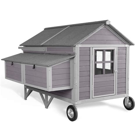Butinglale Chicken Coop With Super Large Wheels For 4 6 Chickens Mobile