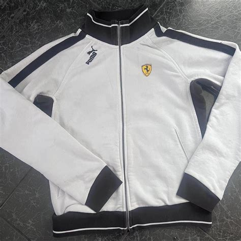 Vintage White Ferrari X Puma Jacket Depop