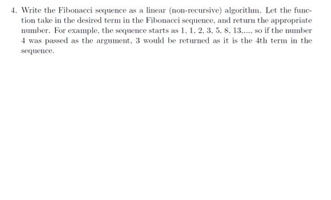 Solved Write The Fibonacci Sequence As A Linear Chegg