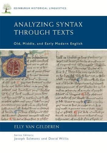 Buy Analyzing Syntax Through Texts Old Middle And Early Modern
