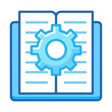 Technical Documentation Illustrated Icon Of Open Book With Cogwheel